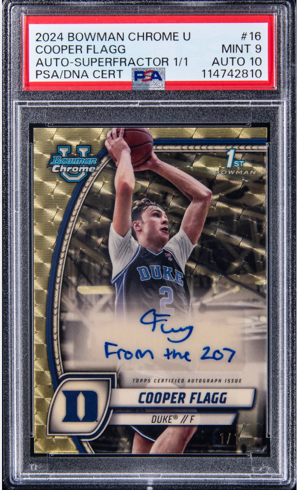 Topps signs college basketball star Cooper Flagg to card, memorabilia deal
