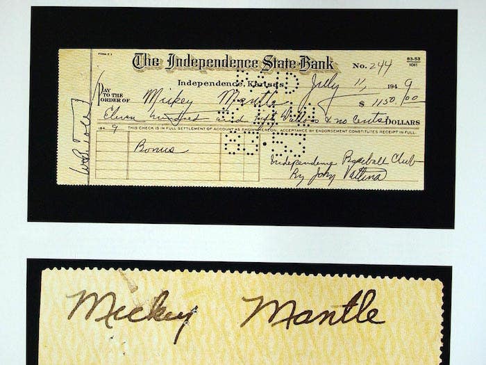 Mickey Mantle's signature through the years - Sports Collectors Digest