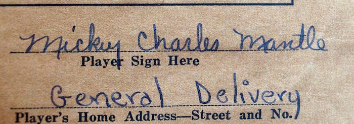 Mickey Mantle's signature through the years - Sports Collectors Digest