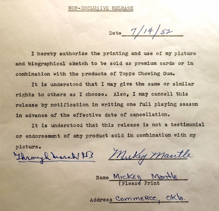 Mickey Mantle's signature through the years - Sports Collectors Digest