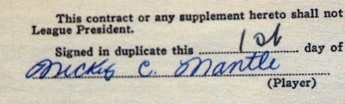 Mickey Mantle's signature through the years - Sports Collectors Digest