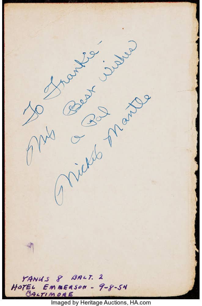 Mickey Mantle's signature through the years - Sports Collectors Digest
