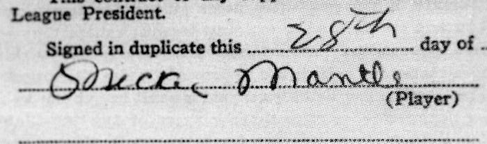 Mickey Mantle's signature through the years - Sports Collectors Digest