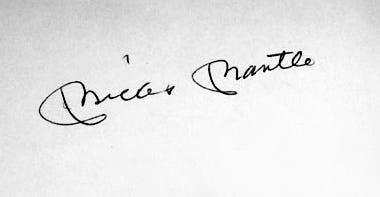 Mickey Mantle's signature through the years - Sports Collectors Digest