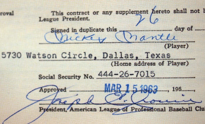 Mickey Mantle's signature through the years - Sports Collectors Digest