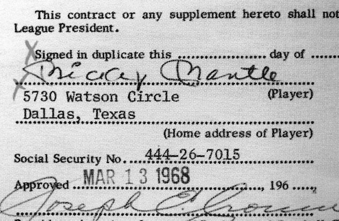 Mickey Mantle's signature through the years - Sports Collectors Digest