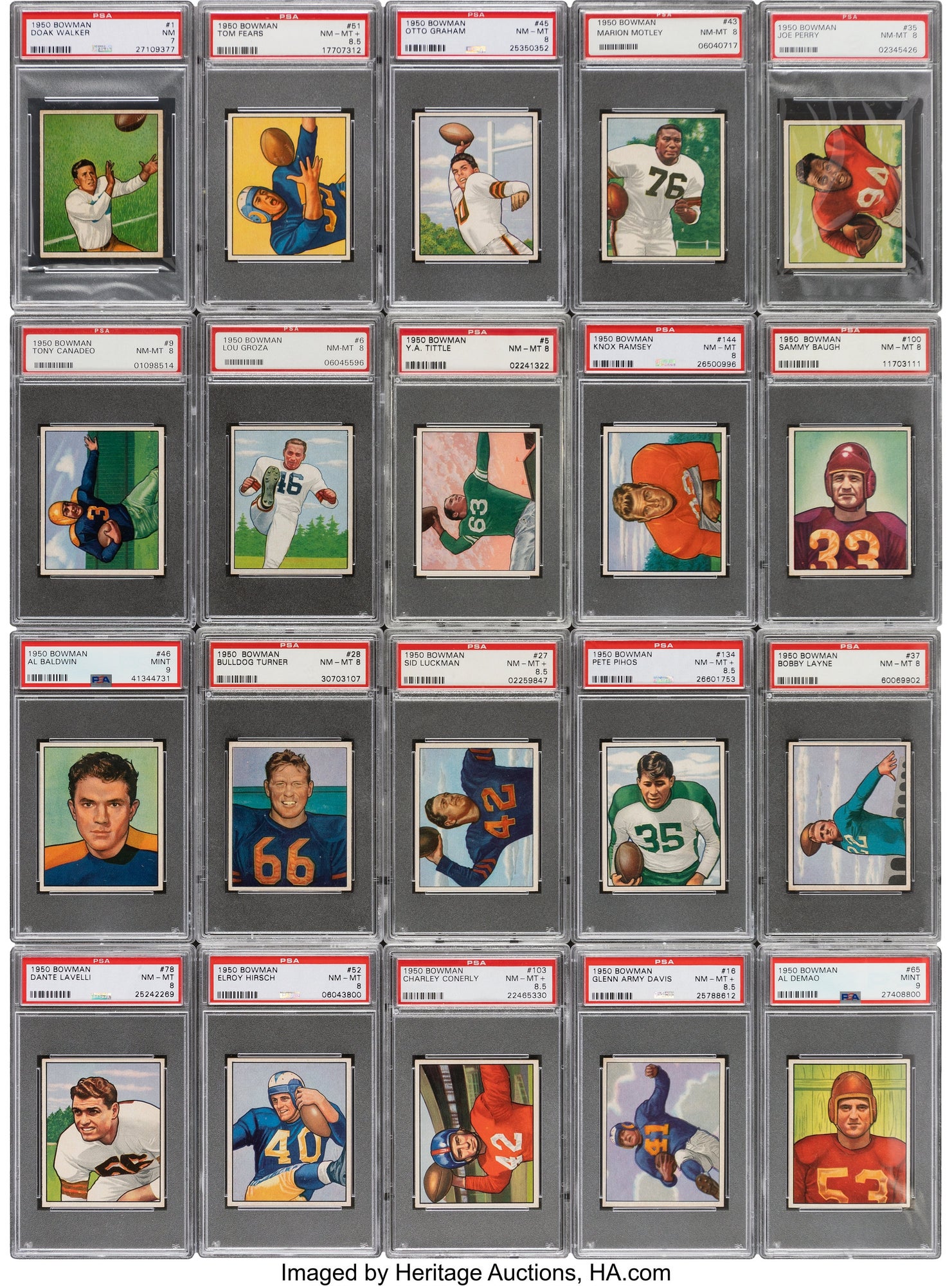 Classic 1950 Bowman Football set offers snapshot of early pro game, NFL ...