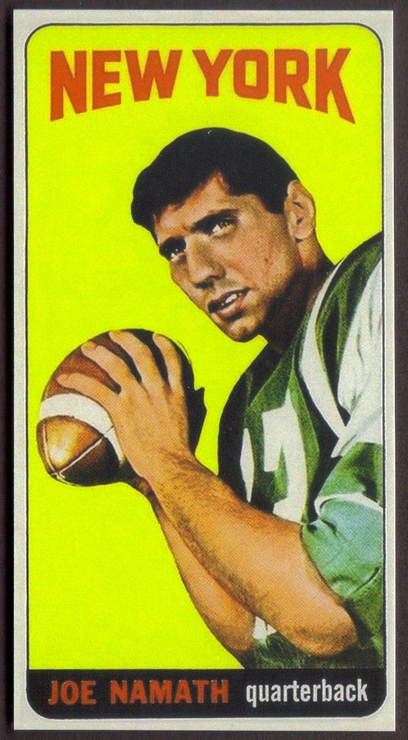 Iconic 1965 Topps Joe Namath rookie card tops collector’s Christmas ...