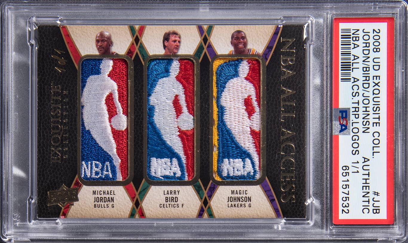 Rare Michael Jordan, Larry Bird, Magic Johnson Triple Logoman card ...