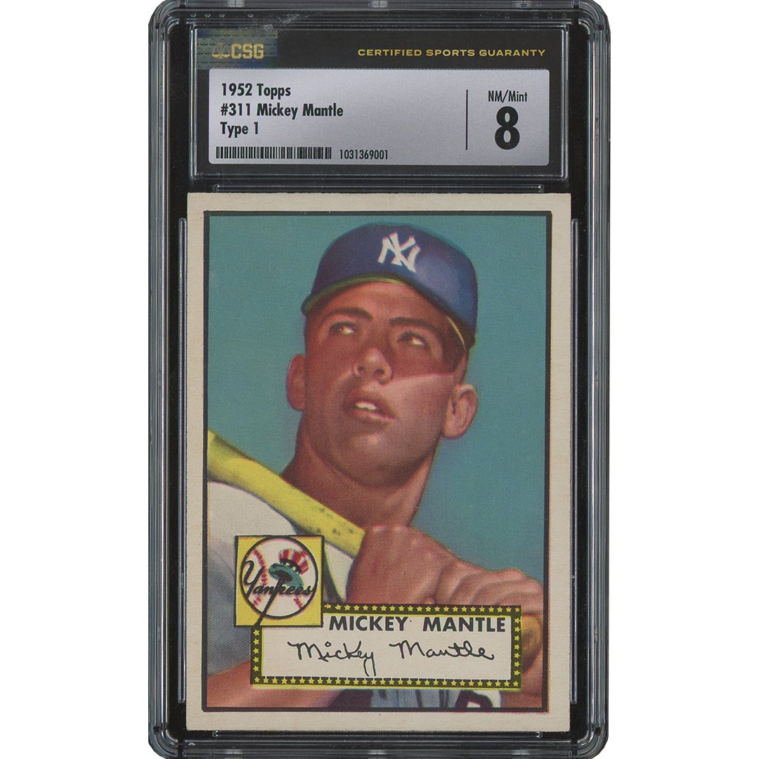 1952 Topps Mickey Mantle card, rare vintage memorabilia highlight SCP ...
