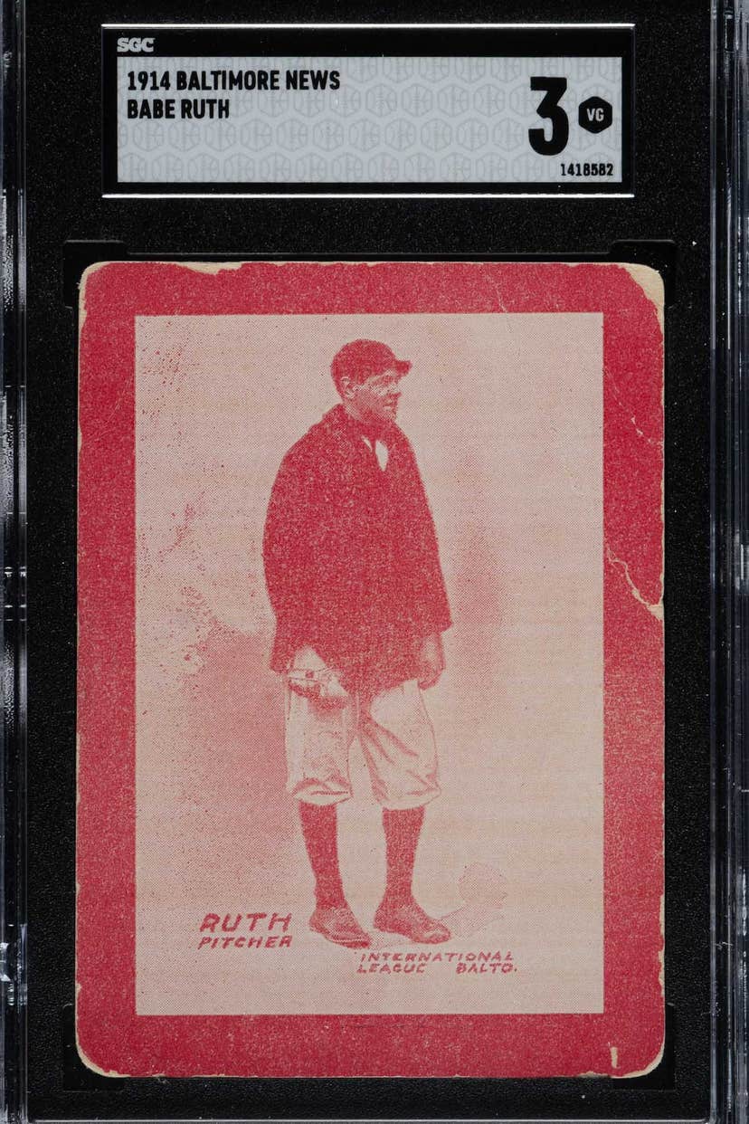 1914 Babe Ruth rookie card sells for record $7.2 million - Sports ...