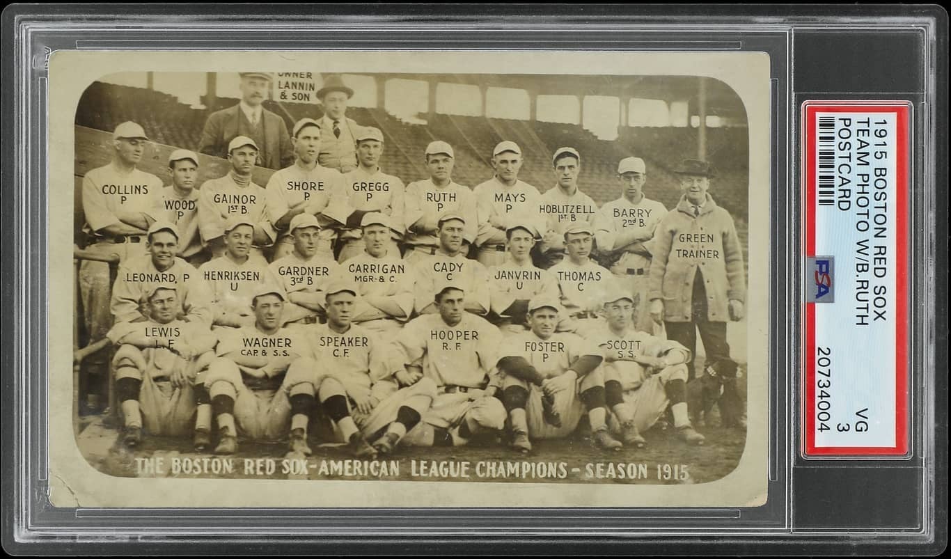 Babe Ruth rookie card, rare 1915 team photo highlight vintage auction ...